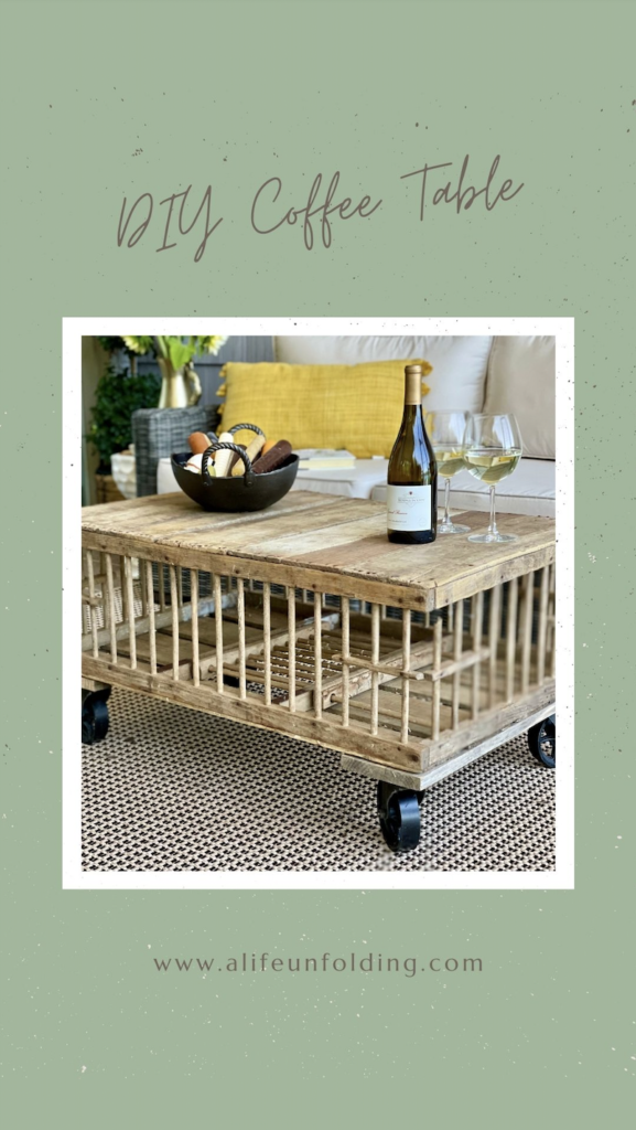DIY Coffee table from a vintage chicken crate. - A Life Unfolding
