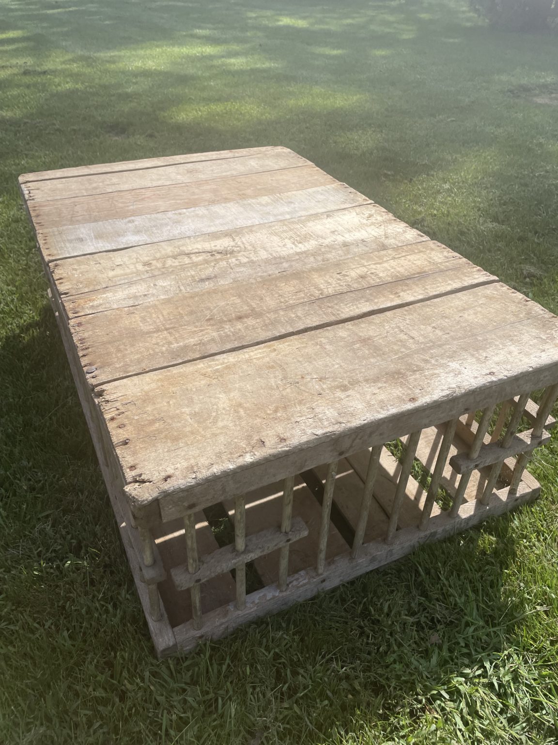 DIY Coffee table from a vintage chicken crate. - A Life Unfolding