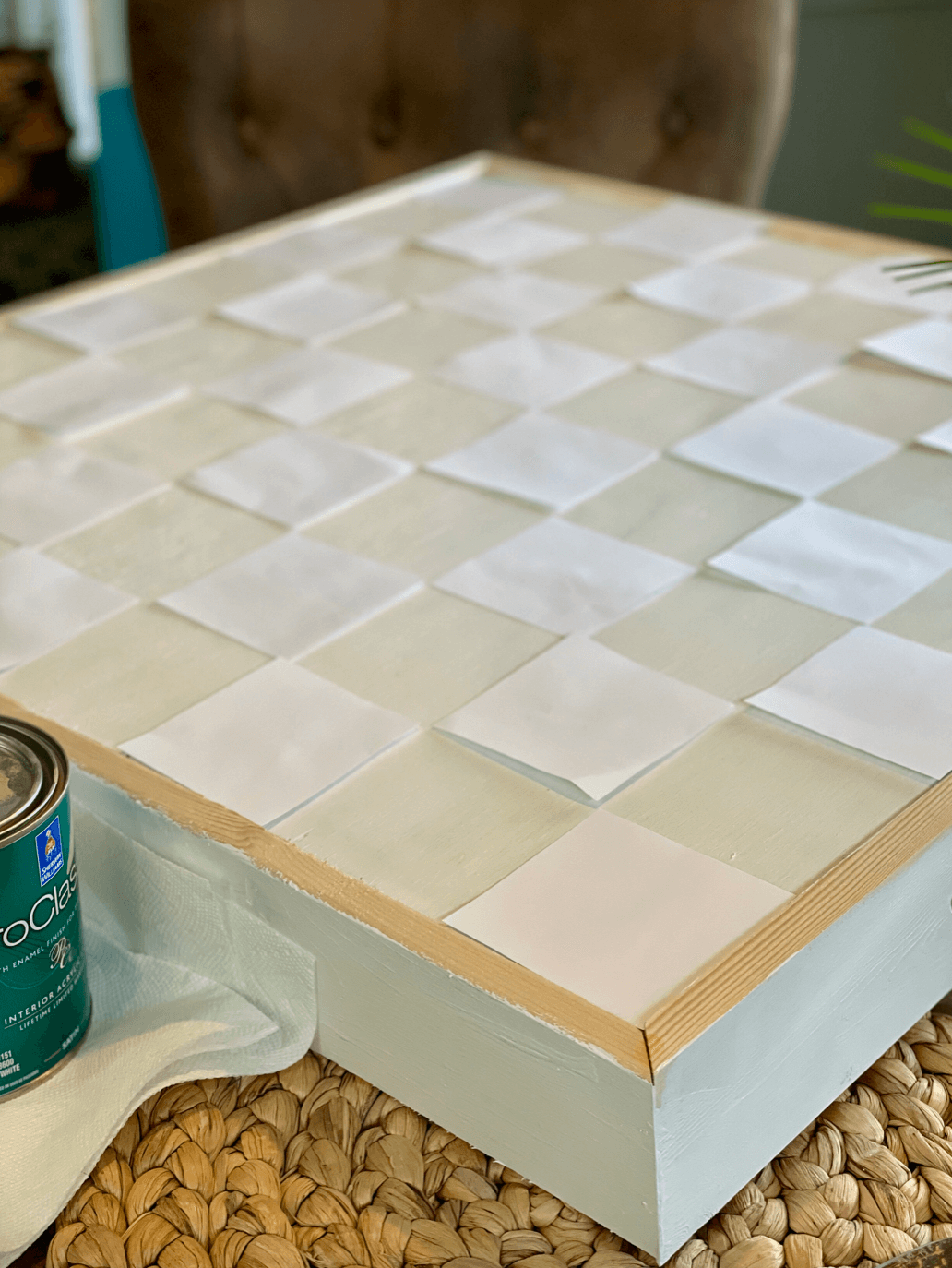 I made the cutest checkerboard table for the patio! - A Life Unfolding