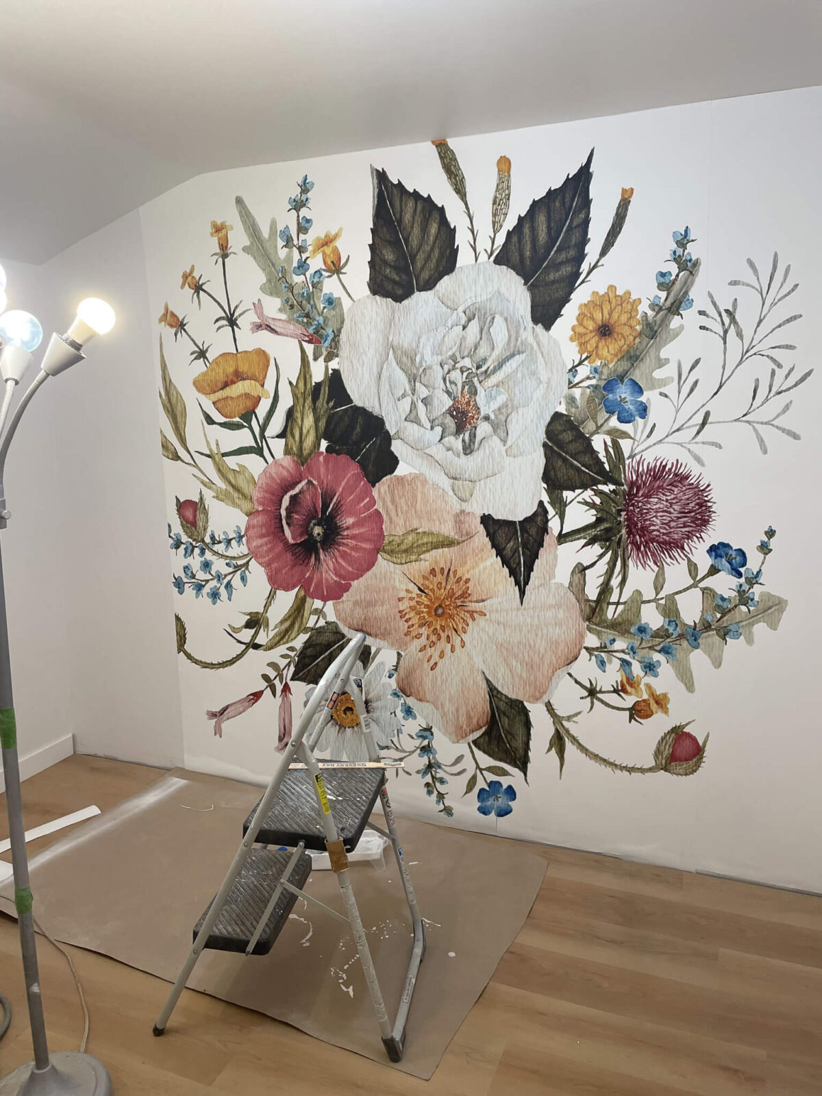 Hanging a Wall Mural in a bedroom. - A Life Unfolding