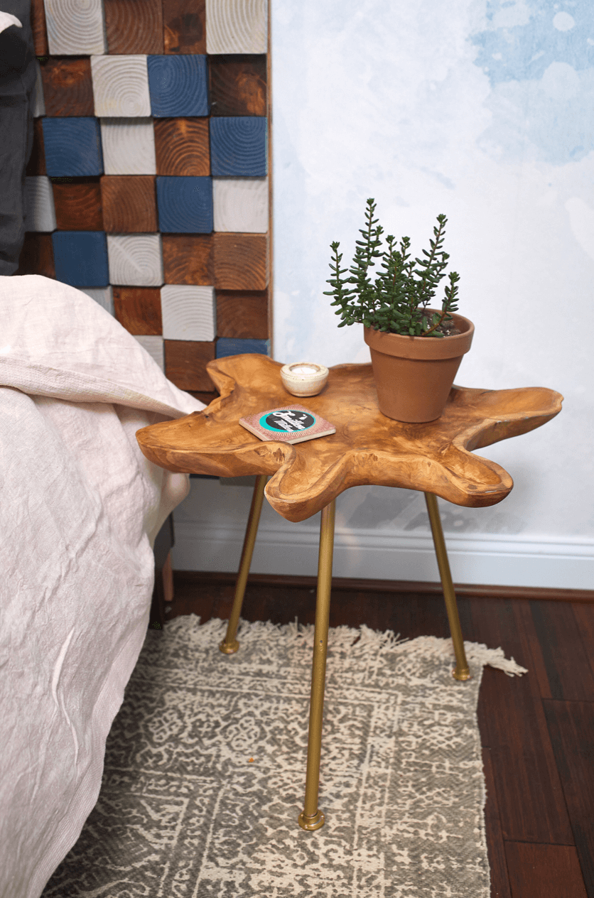 Wood block Headboard DIY - A Life Unfolding