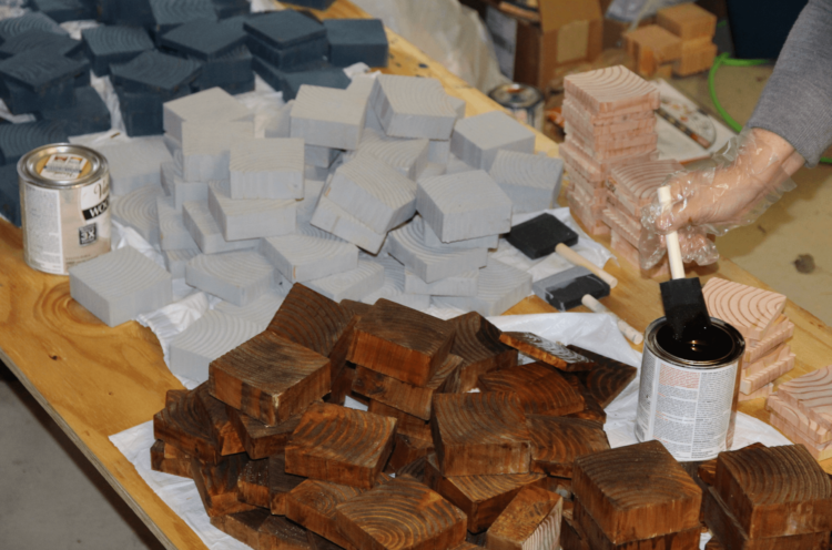 Wood block Headboard DIY - A Life Unfolding