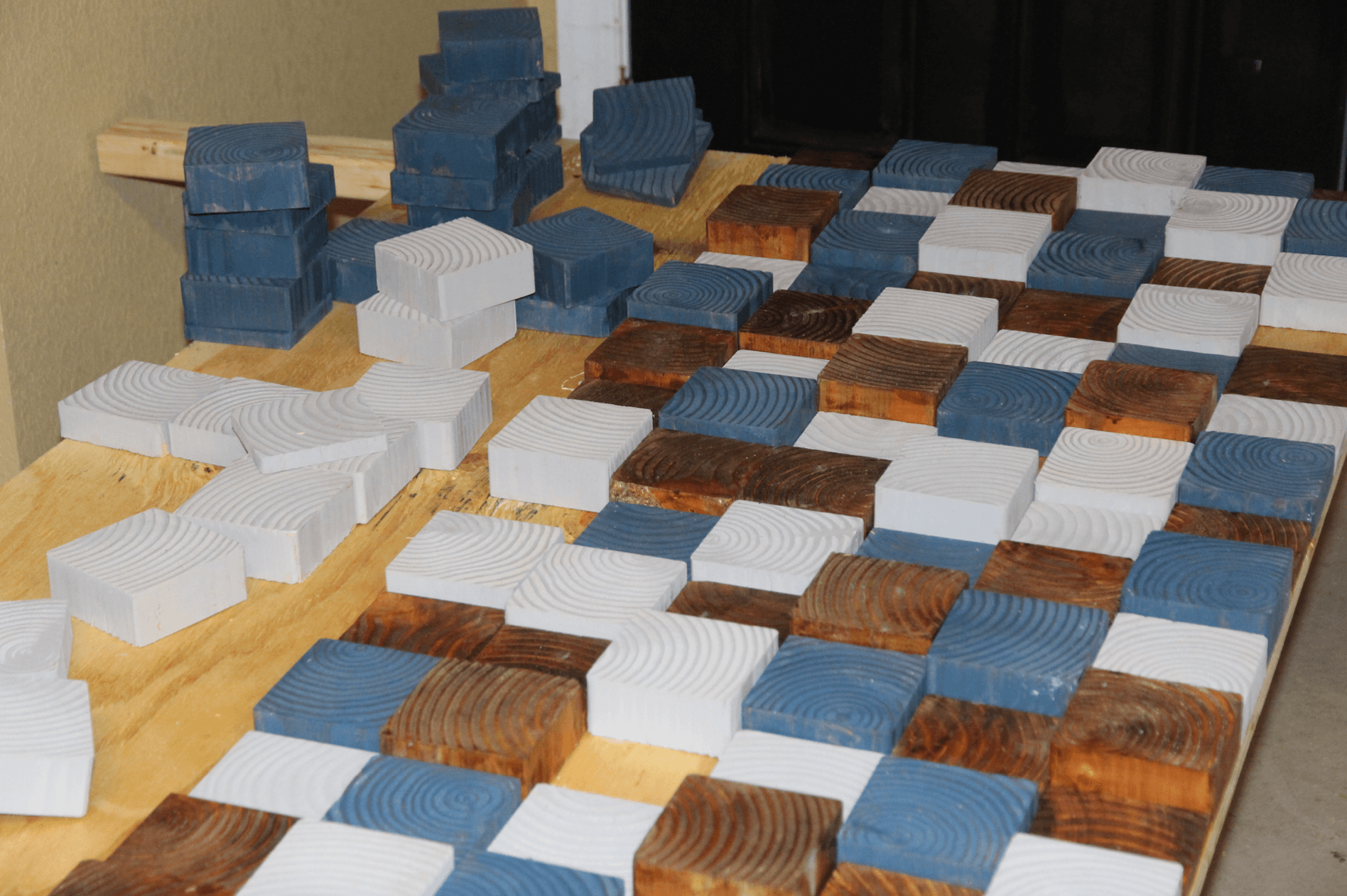 Wood block Headboard DIY - A Life Unfolding