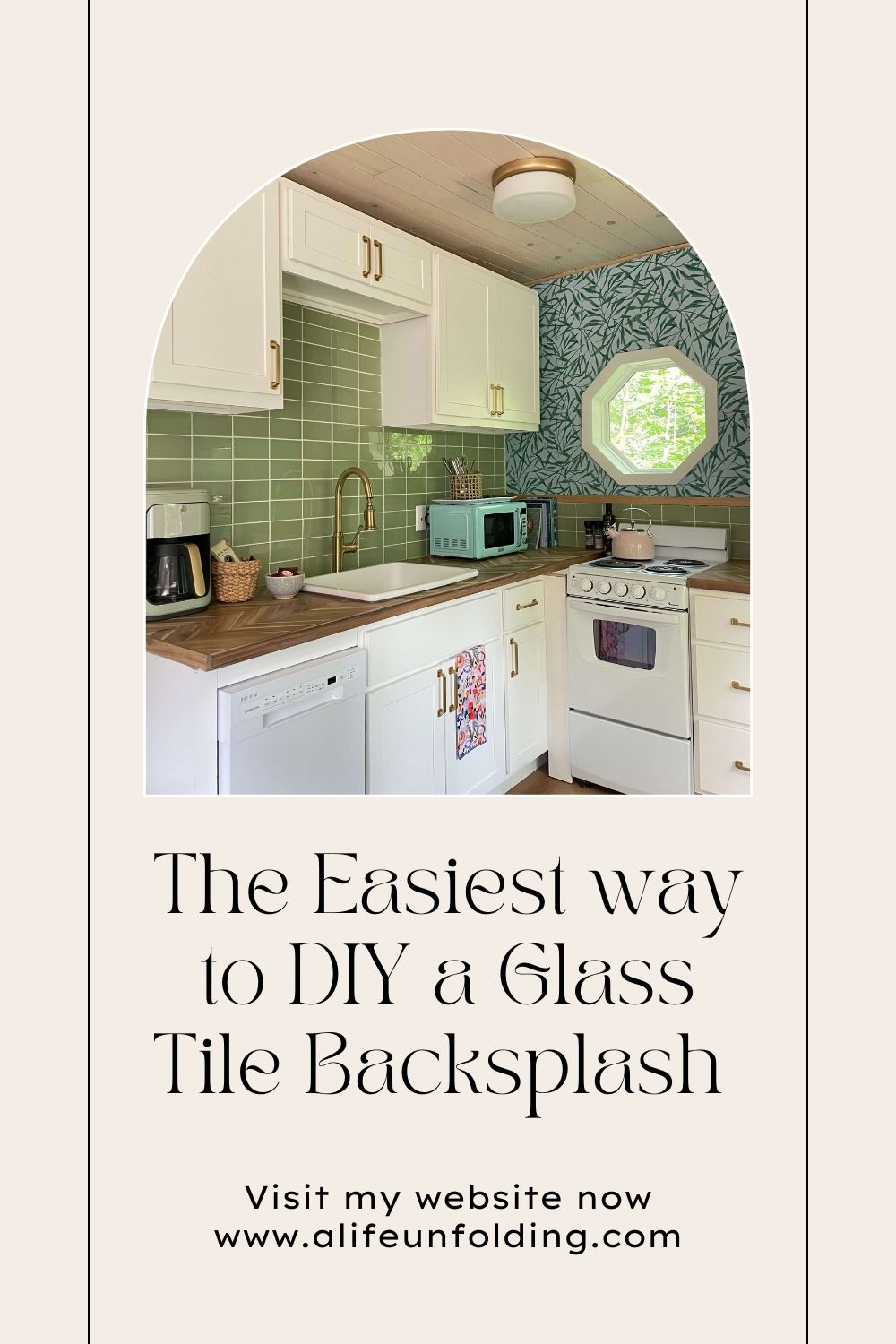 Cottage Kitchen Glow up made easy: DIY a Glass Tile Backsplash. - A ...