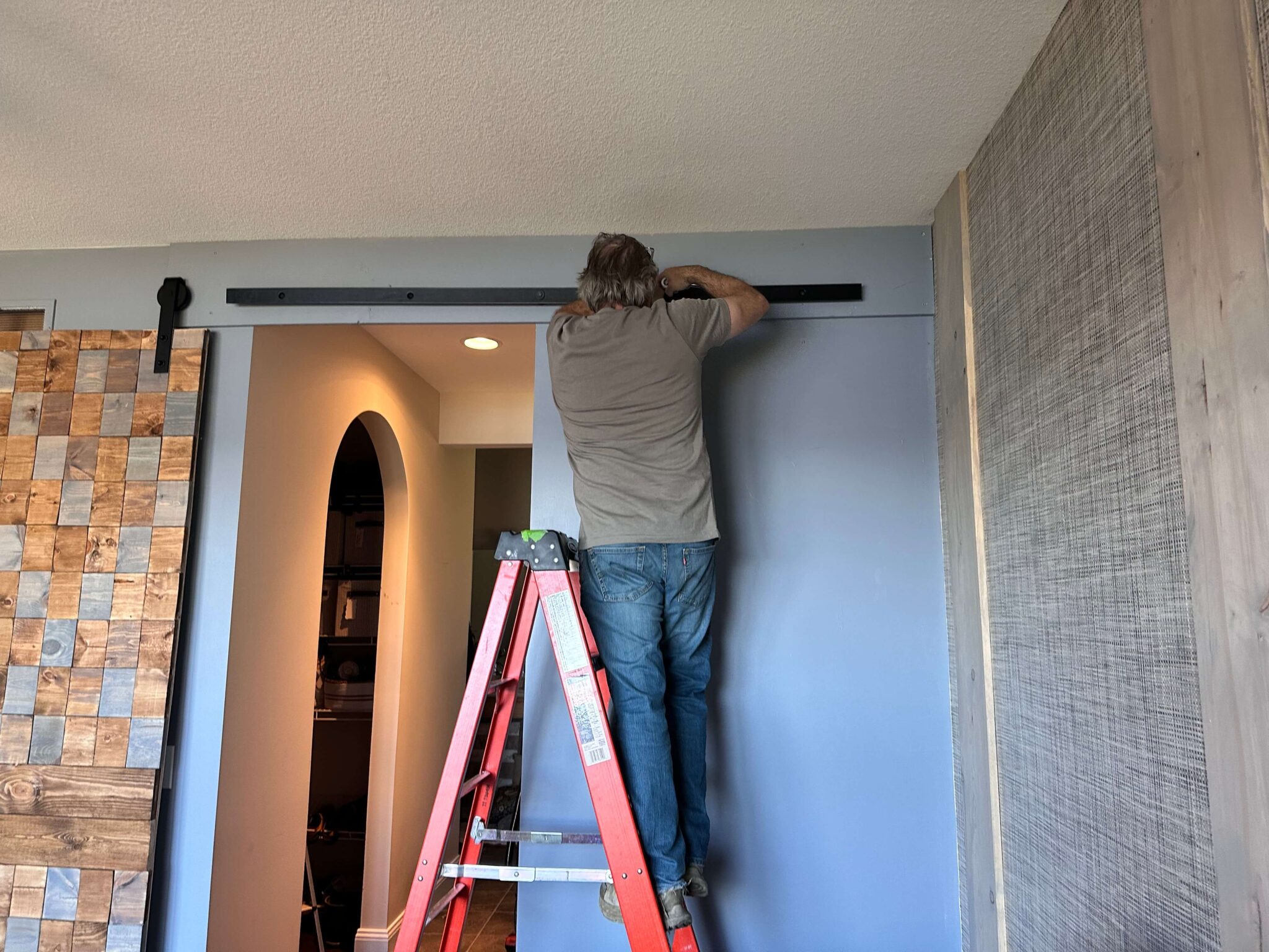 DIY Wood Block Sliding Door - A Life Unfolding