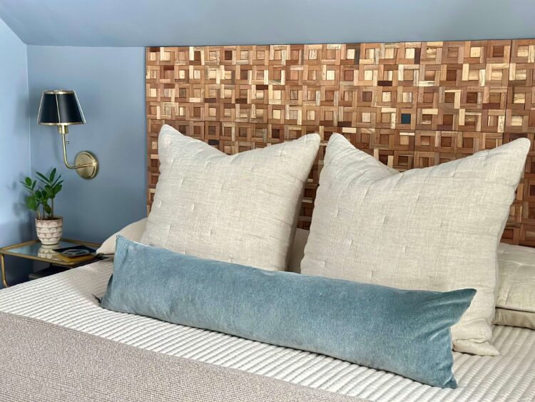 An Easy DIY Headboard Made from Wood Tiles - A Life Unfolding