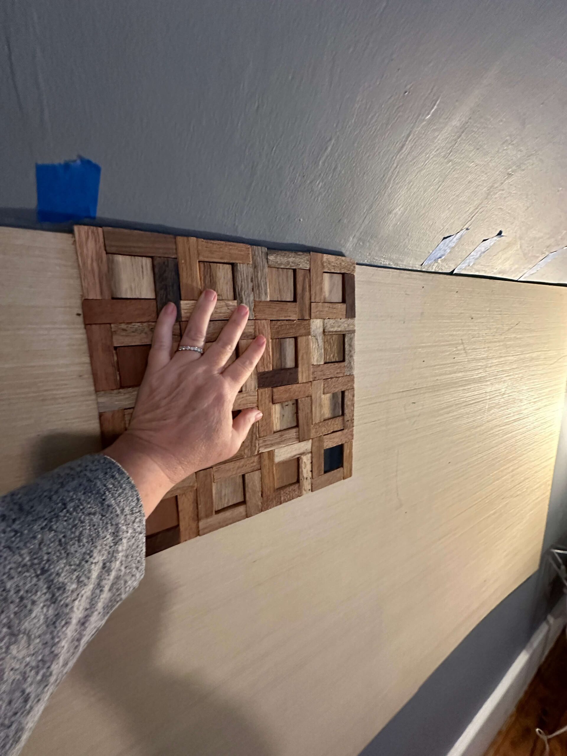 An Easy DIY Headboard Made from Wood Tiles - A Life Unfolding