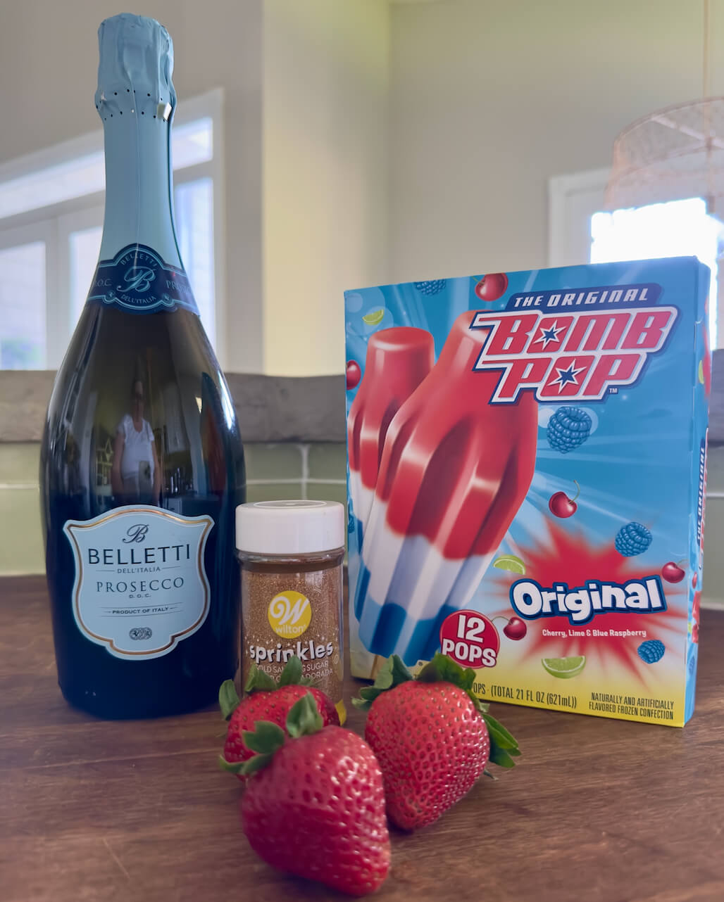 The Easiest 4th of July Cocktail Recipe EVER! Bomb Pop Processco - A ...